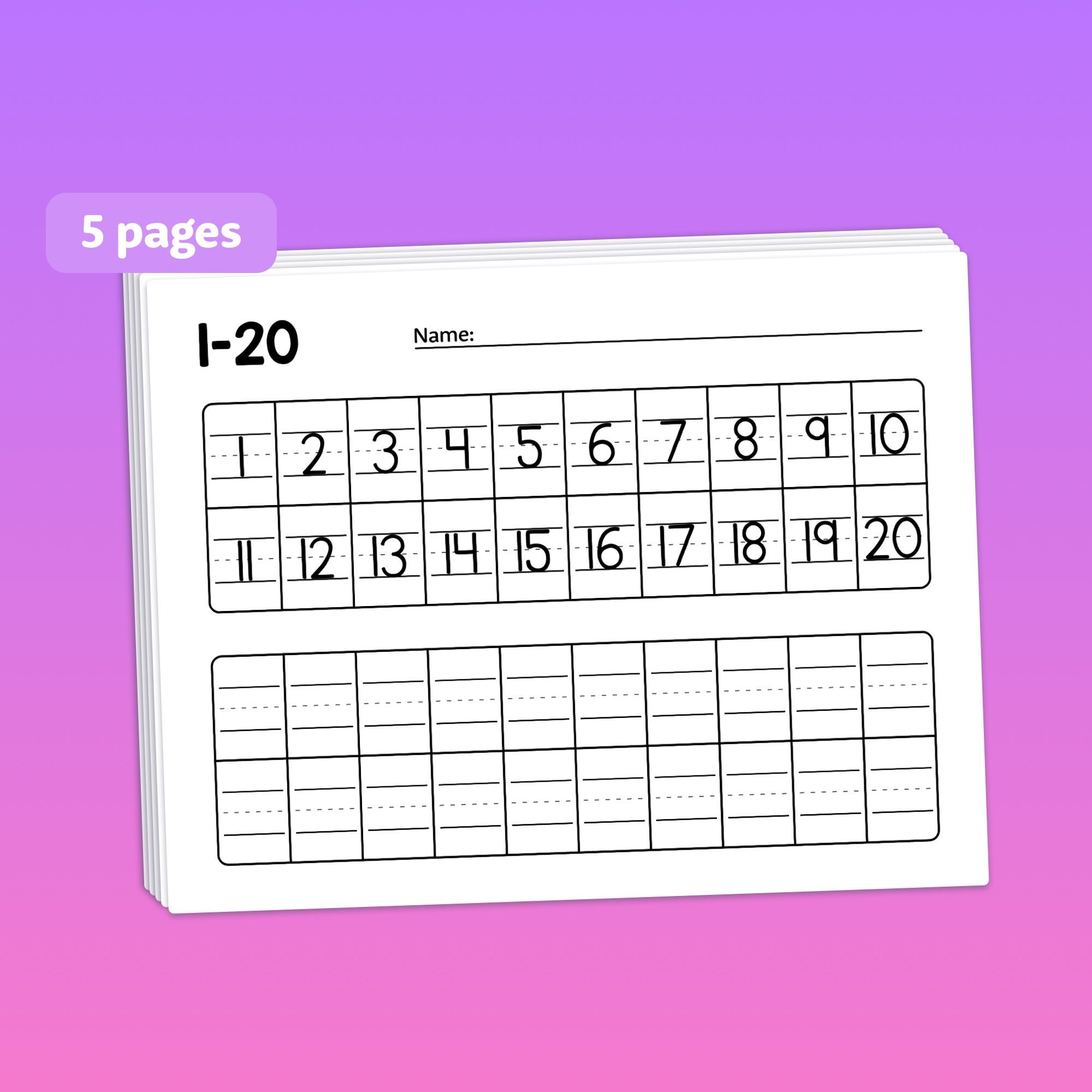 Writing Numbers to 100 Worksheets | Kindergarten & 1st Grade Number ...