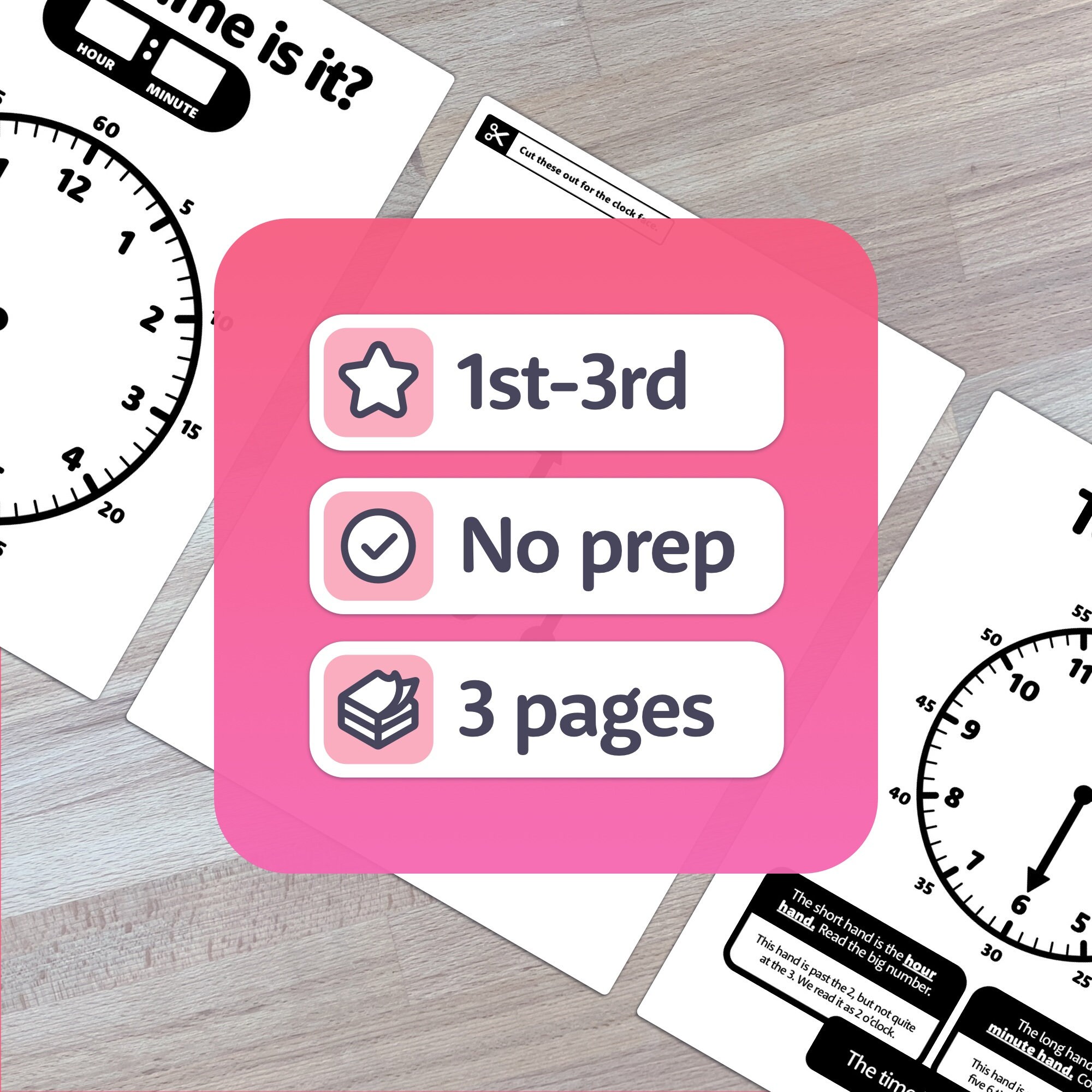 No Prep Analog Clocks Anchor Chart & Activity Mat | 2nd Grade and 1st ...