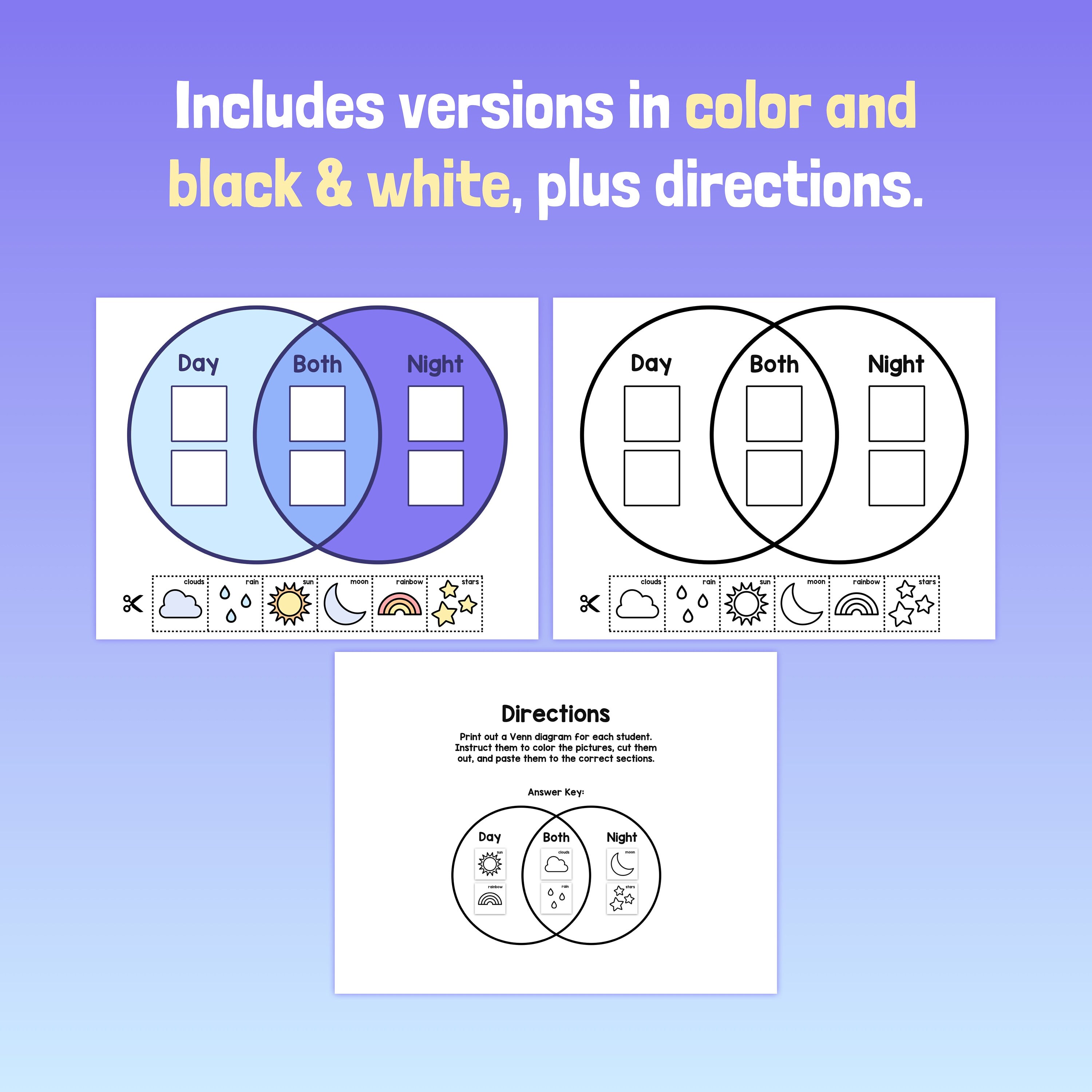Day and Night Activity | Sorting Day & Night Sky Worksheet ...