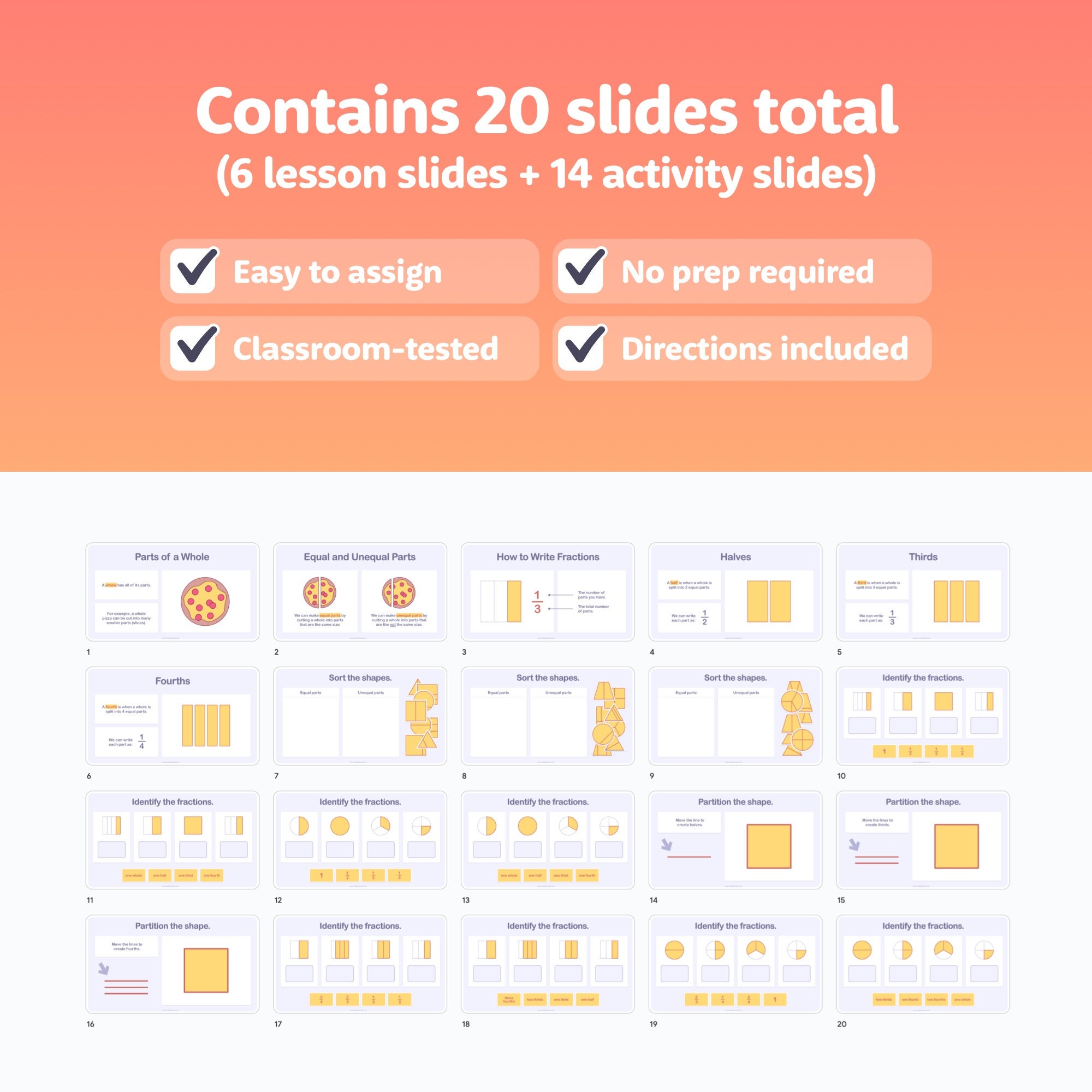 Beginner Fractions Activities & Fractions Lesson Fractions for Google ...
