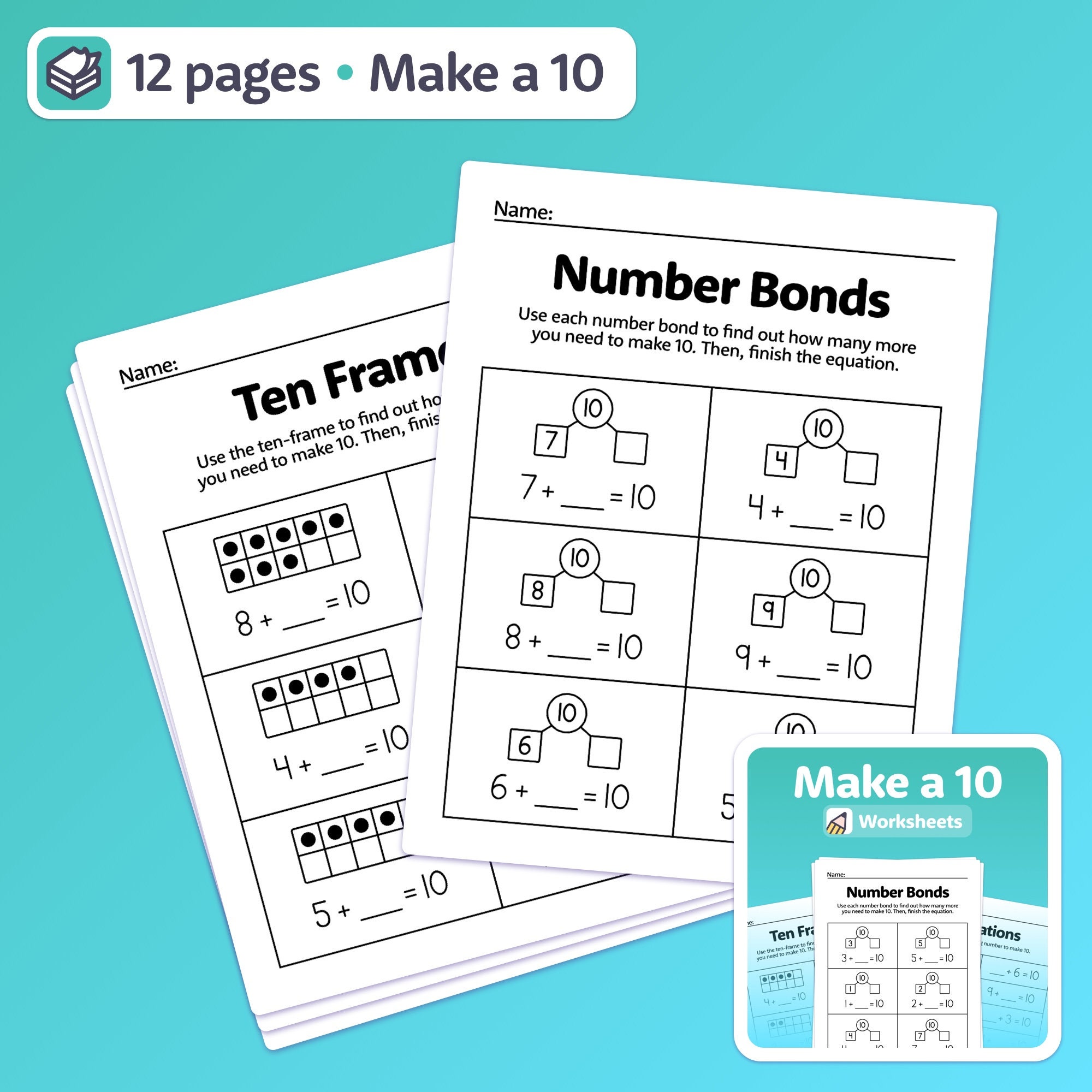 1-10 Number Sense BUNDLE | Kindergarten, 1st Grade, 2nd Grade Prep ...