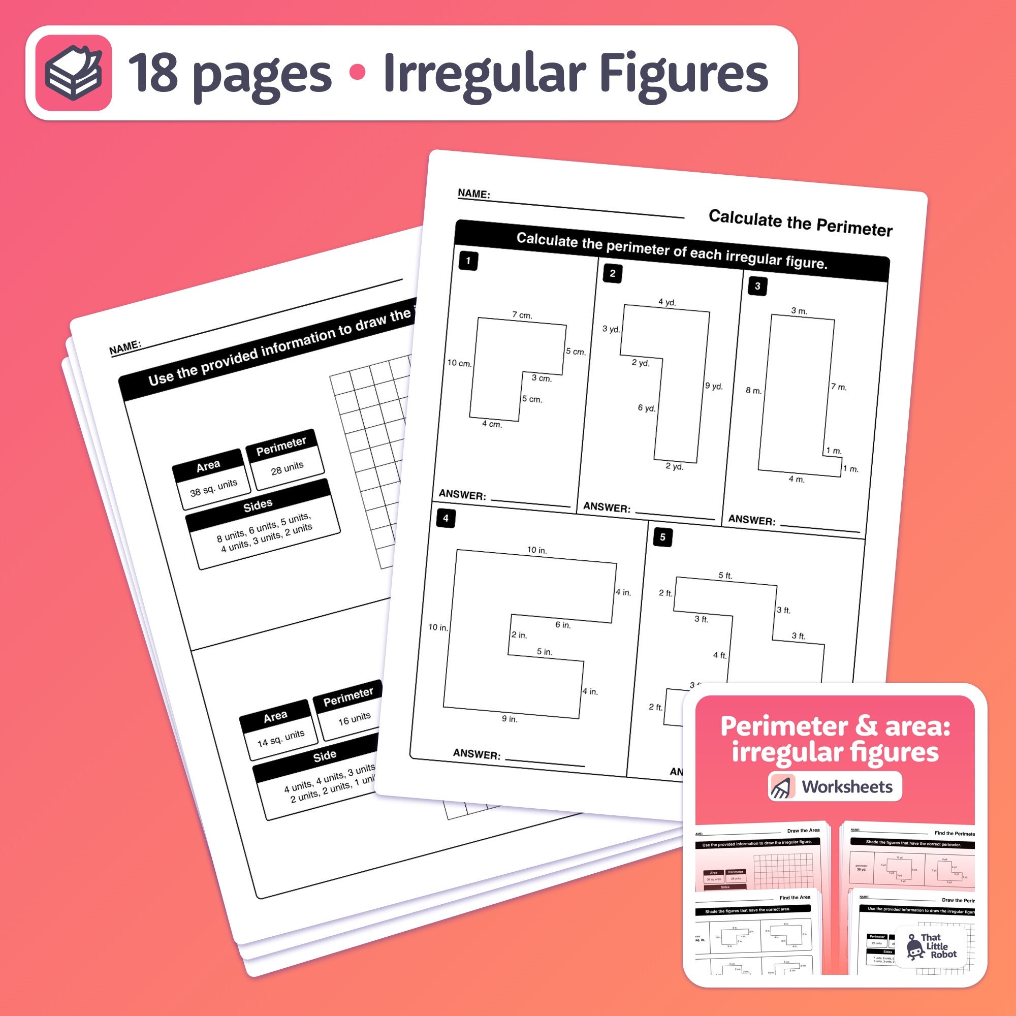 Perimeter and Area Bundle | 4th & 3rd Grade Area and Perimeter ...