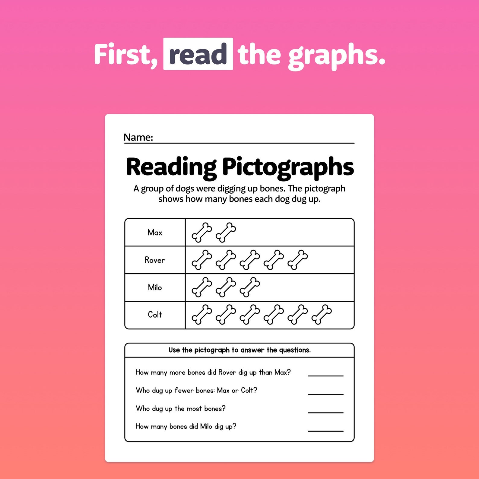 Pictograph Worksheets | 1st Grade Graphs, 2nd Grade Graphs, Picture ...
