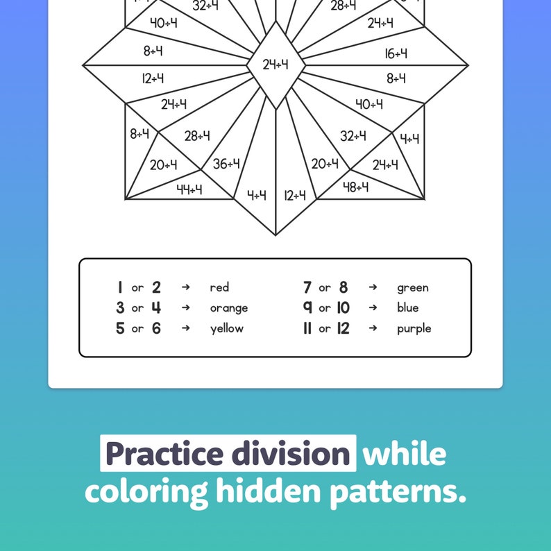 Division Coloring Pages | 3rd Grade Division Worksheets, 4th Grade ...
