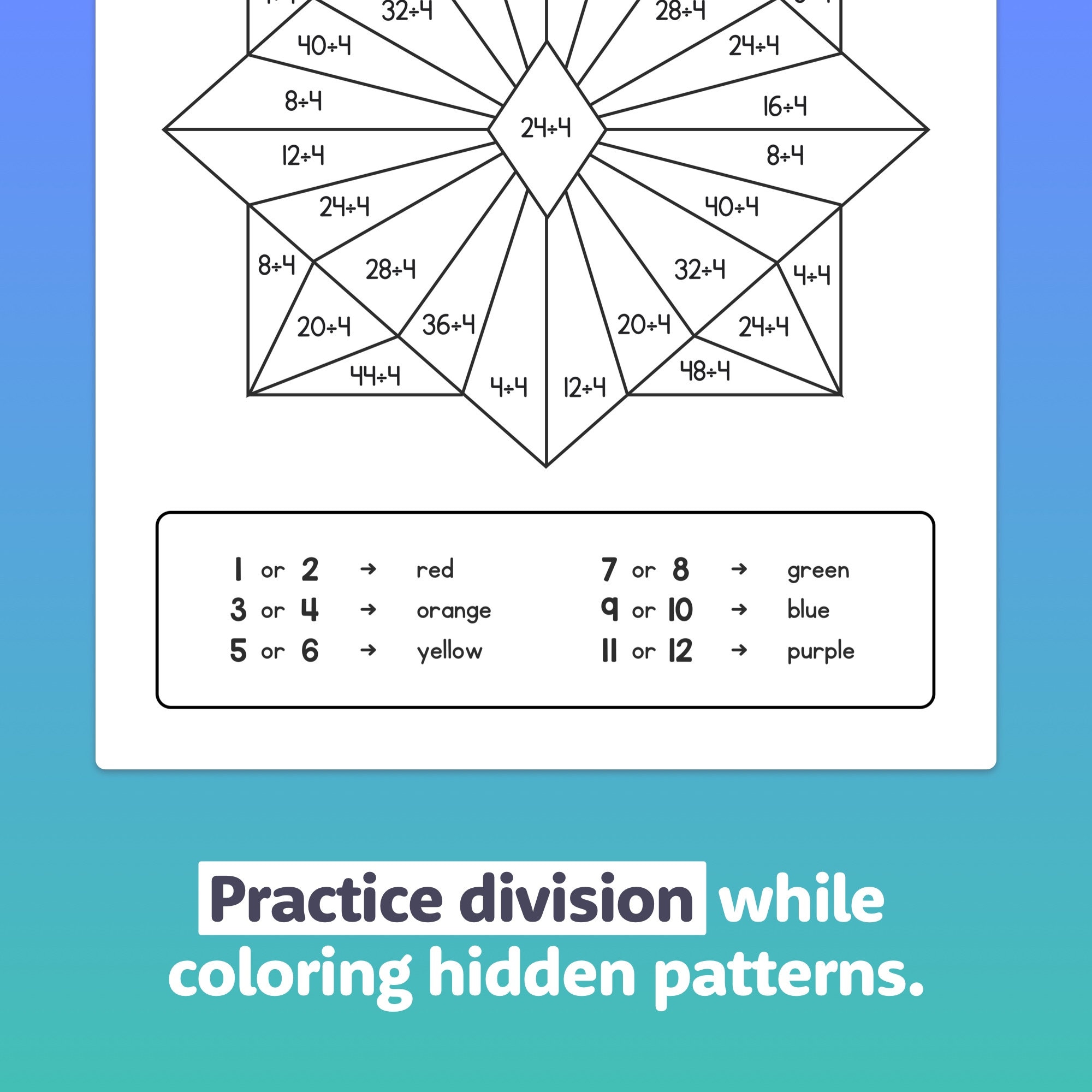 Division Coloring Pages | 3rd Grade Division Worksheets, 4th Grade ...