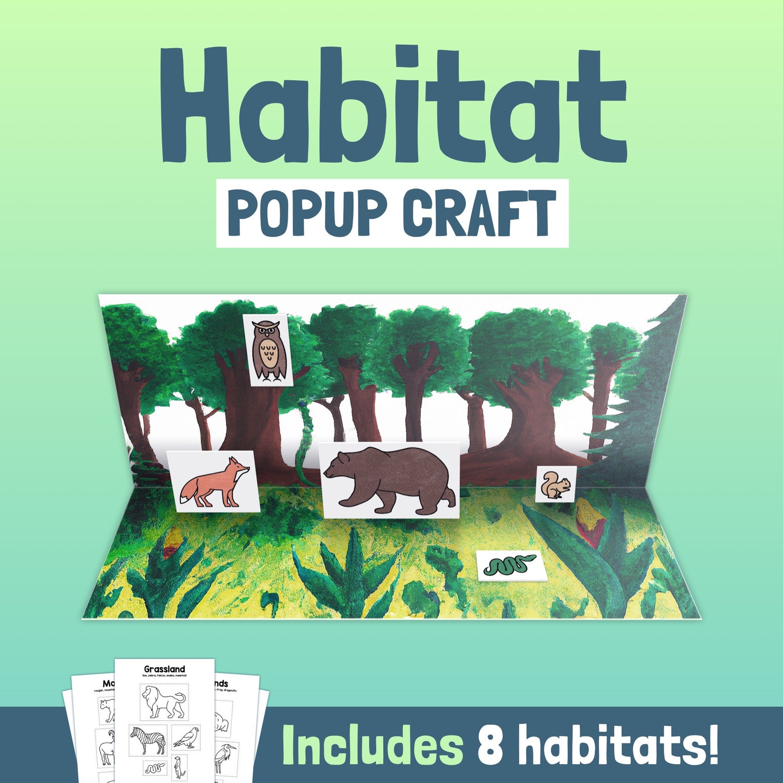 Animal Habitats Craft 2nd 3rd 4th Grade Biomes & Habitat - Etsy
