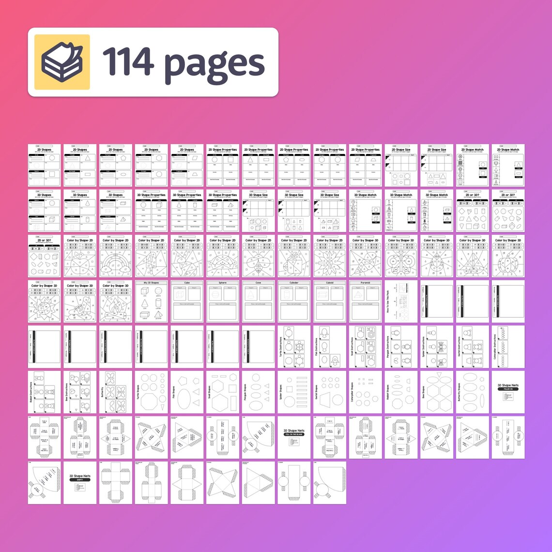 No Prep 2D Shapes & 3D Shape Unit | 1st, 2nd, 3rd Grade Shape ...