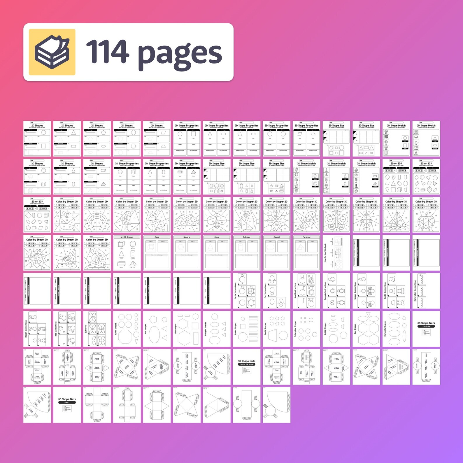 No Prep 2D Shapes & 3D Shape Unit | 1st, 2nd, 3rd Grade Shape ...