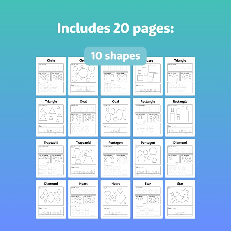 Simple 2D Shape Worksheets | Pre-k Shapes, Kindergarten Shapes, 1st ...