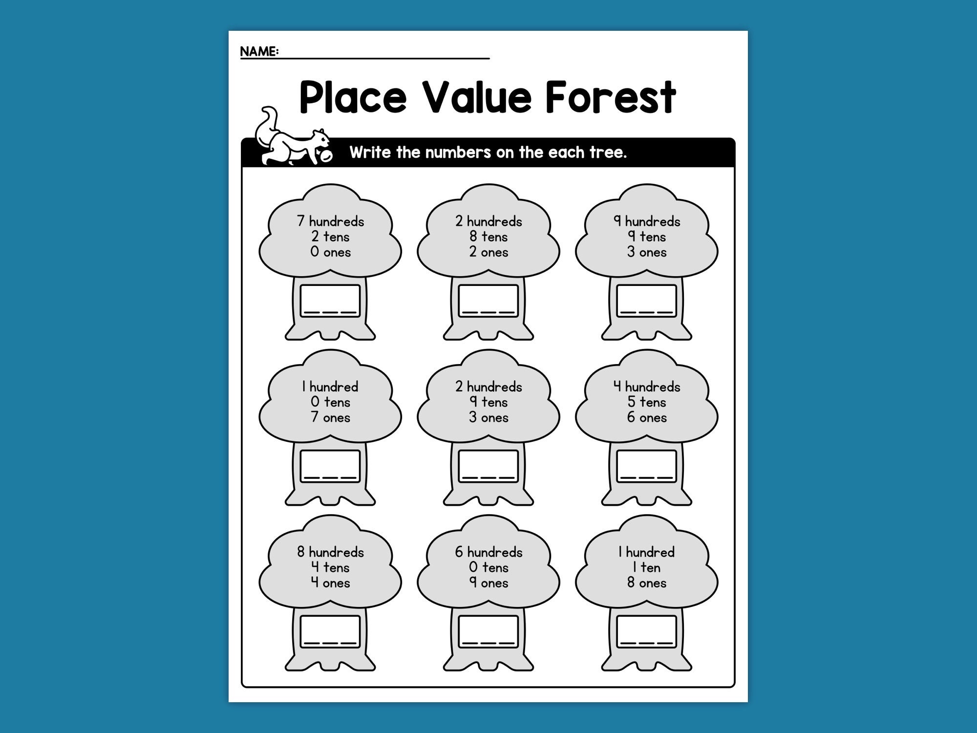 No Prep Spring Place Value Worksheets 1st 3rd 2nd Grade - Etsy
