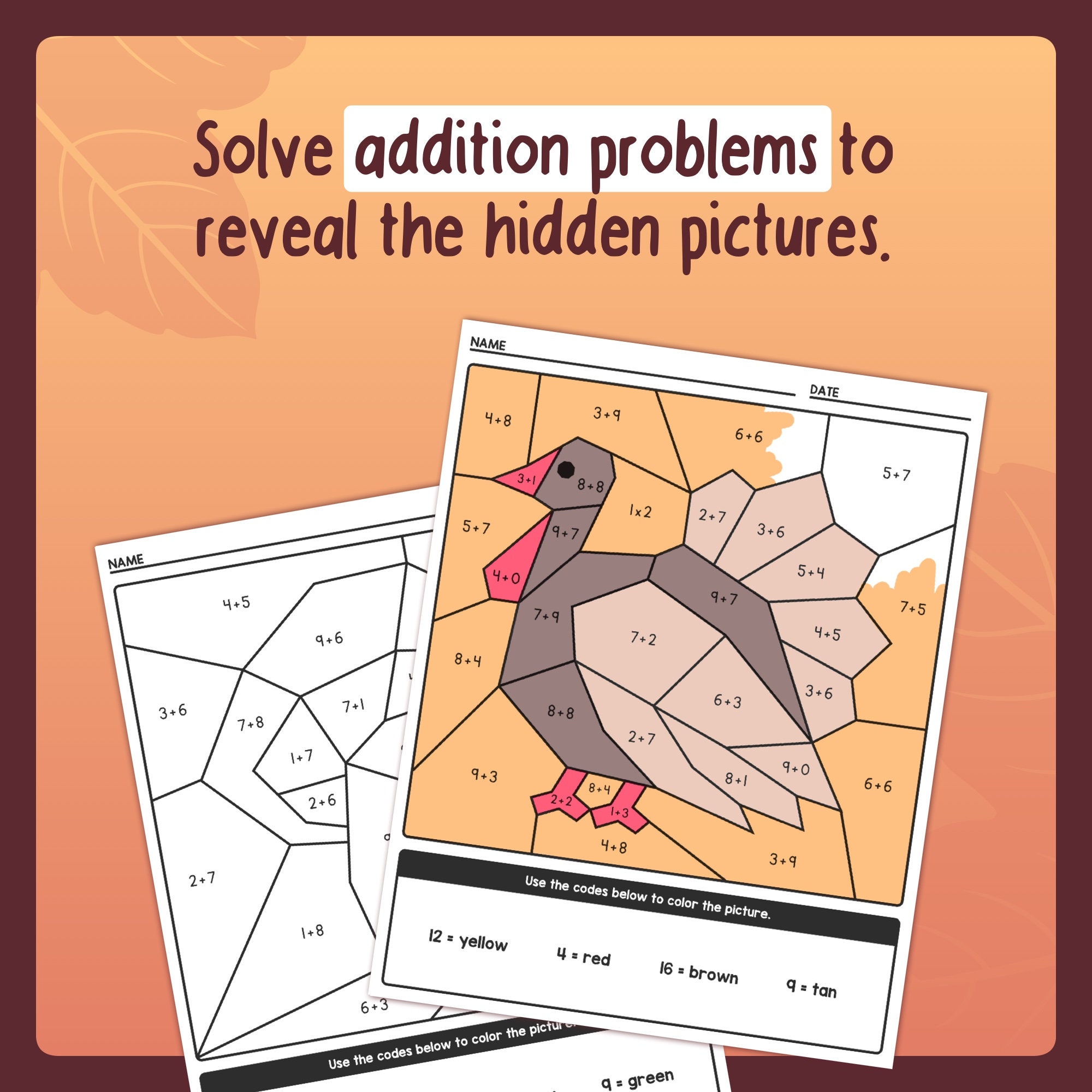 Single Digit Addition Worksheets | Kindergarten, 1st, 2nd Grade Fall ...