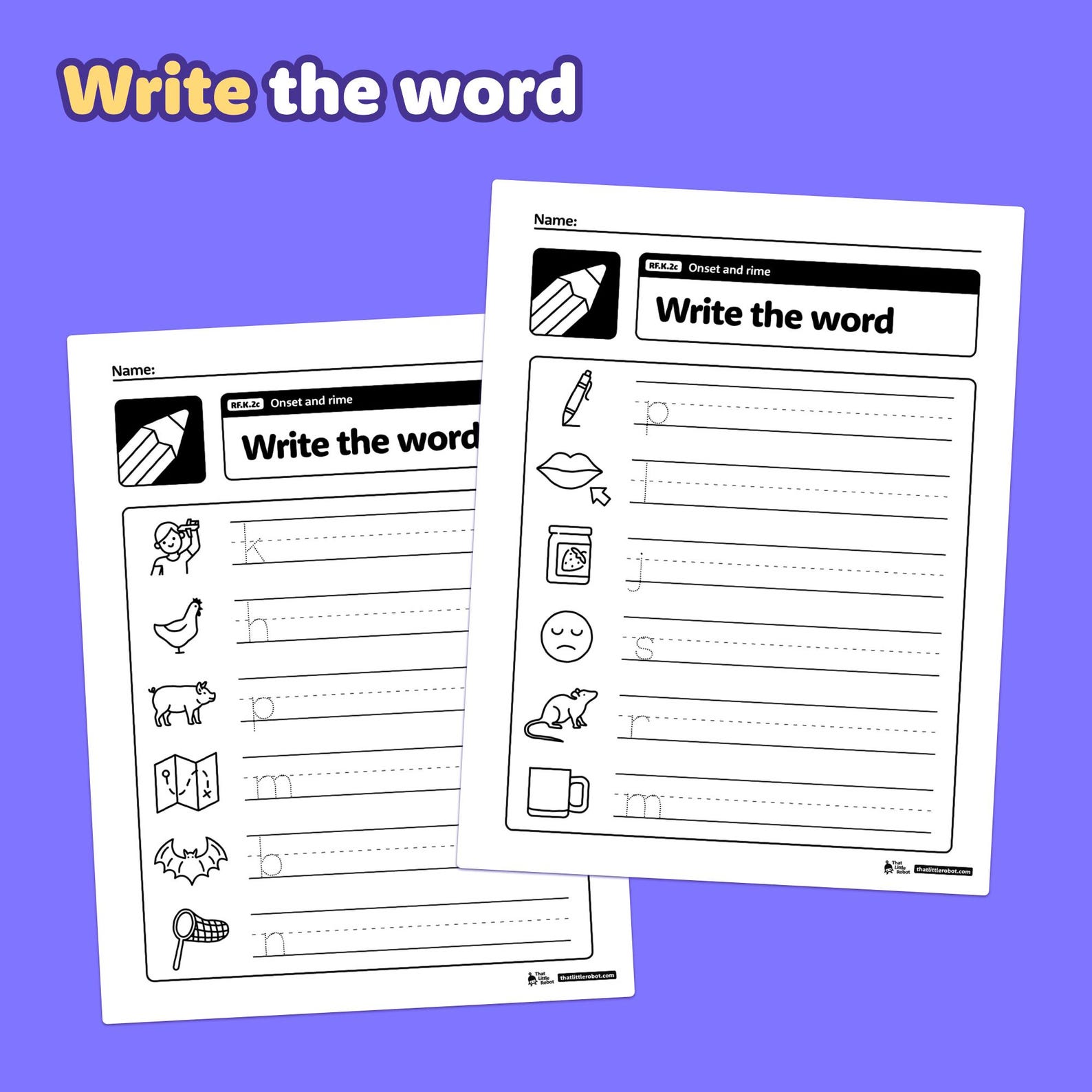Onset and Rime Worksheets Kindergarten Cvc Word Activities and Phonics ...