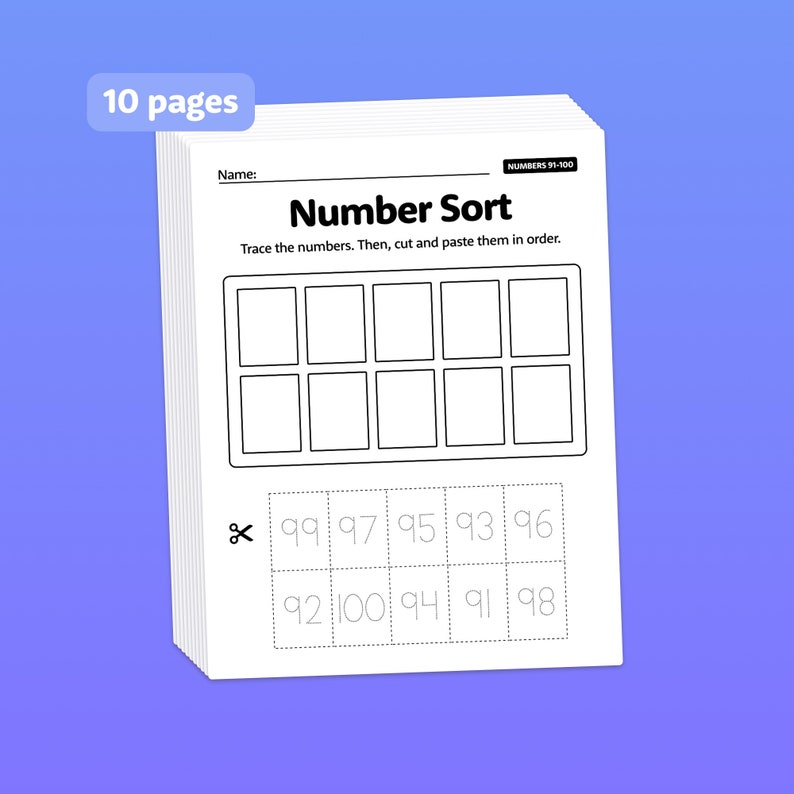 Counting Numbers 1-100 Kindergarten & 1st Grade Number Sense Worksheets ...
