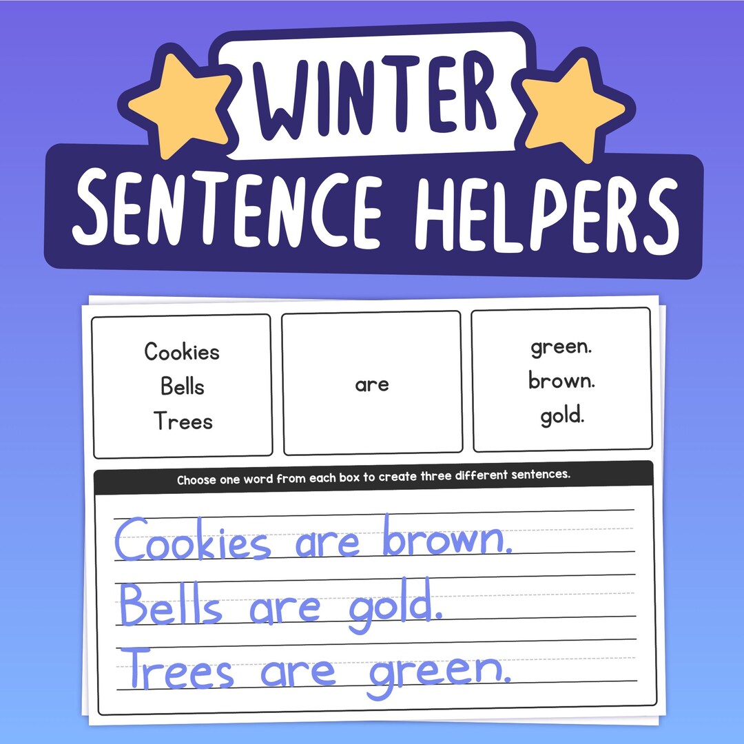 Winter Beginner Sentence Writing Worksheets | Writing Sentences ...