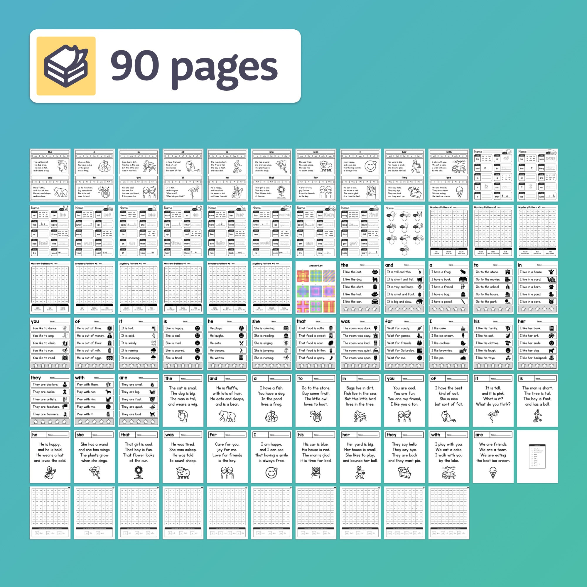 No Prep Sight Words Unit | Kindergarten, 1st, 2nd Grade Sight Word ...