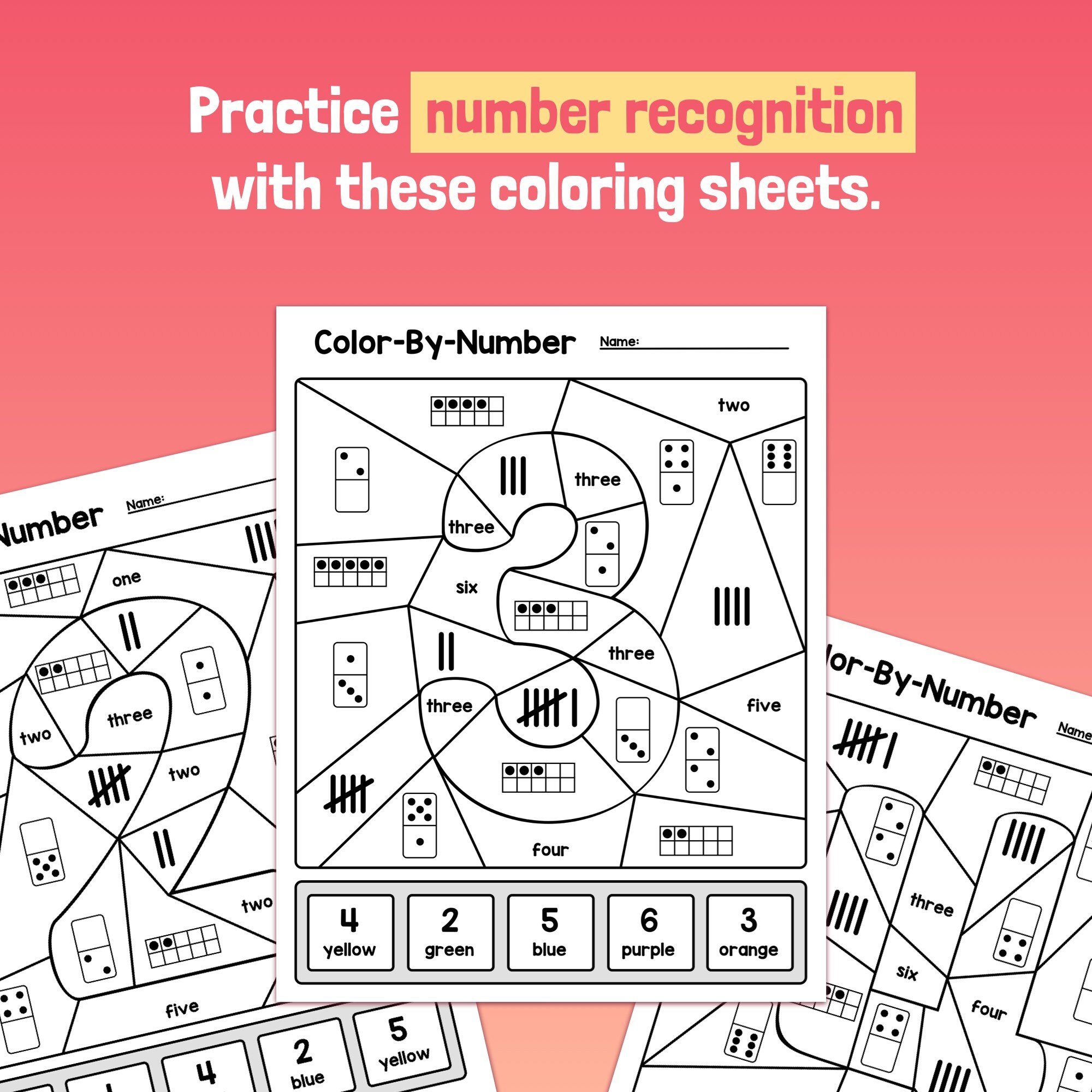 0-10 Number Sense Worksheets | Pre-k, Kindergarten, 1st Grade Color by ...