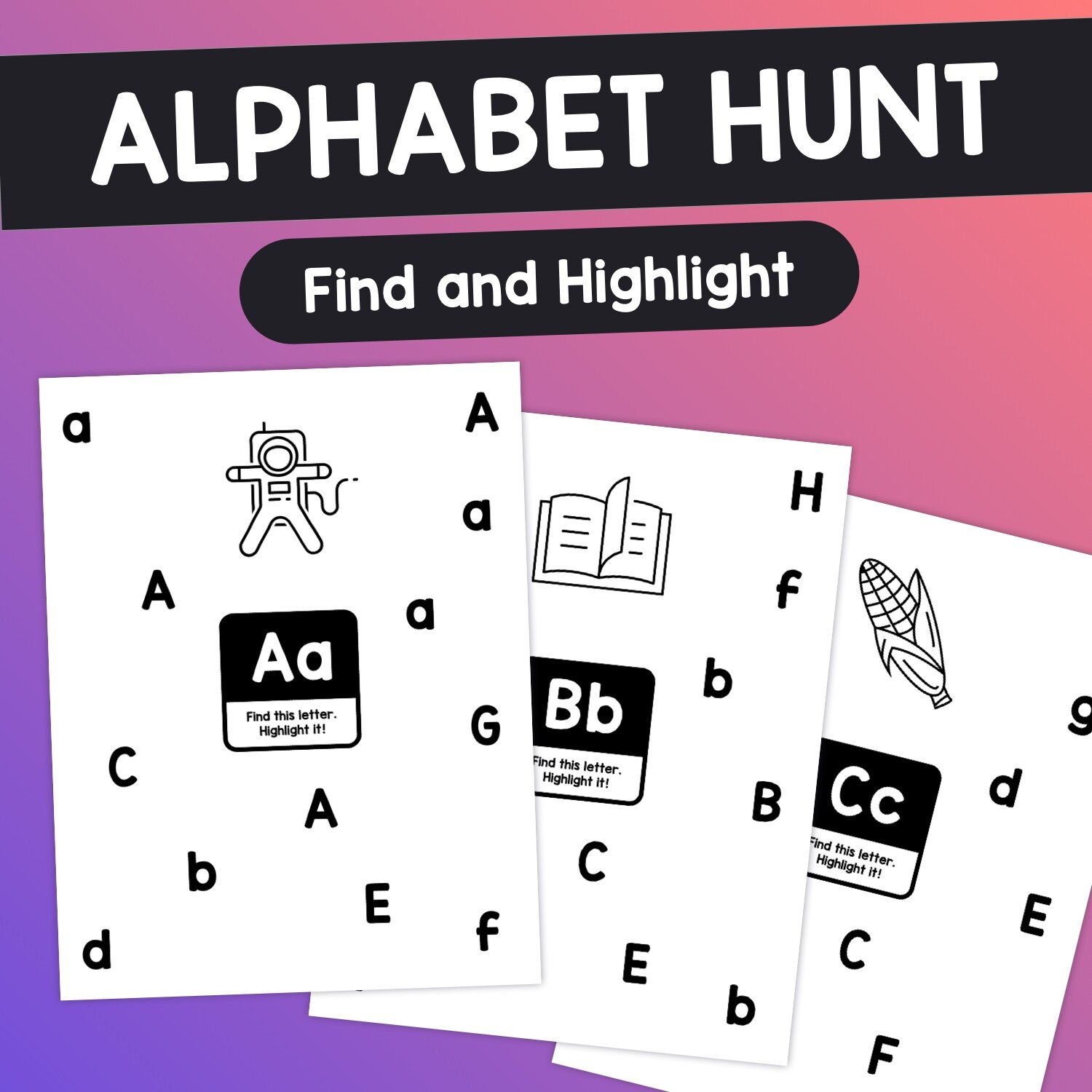Alphabet Worksheets Pre-k & Kindergarten Letter Identification Activity ...
