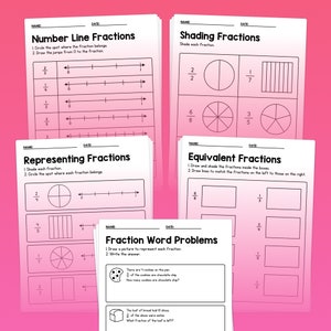 No Prep Fraction Worksheets | 2nd, 3rd, 4th Grade Common Core Math ...