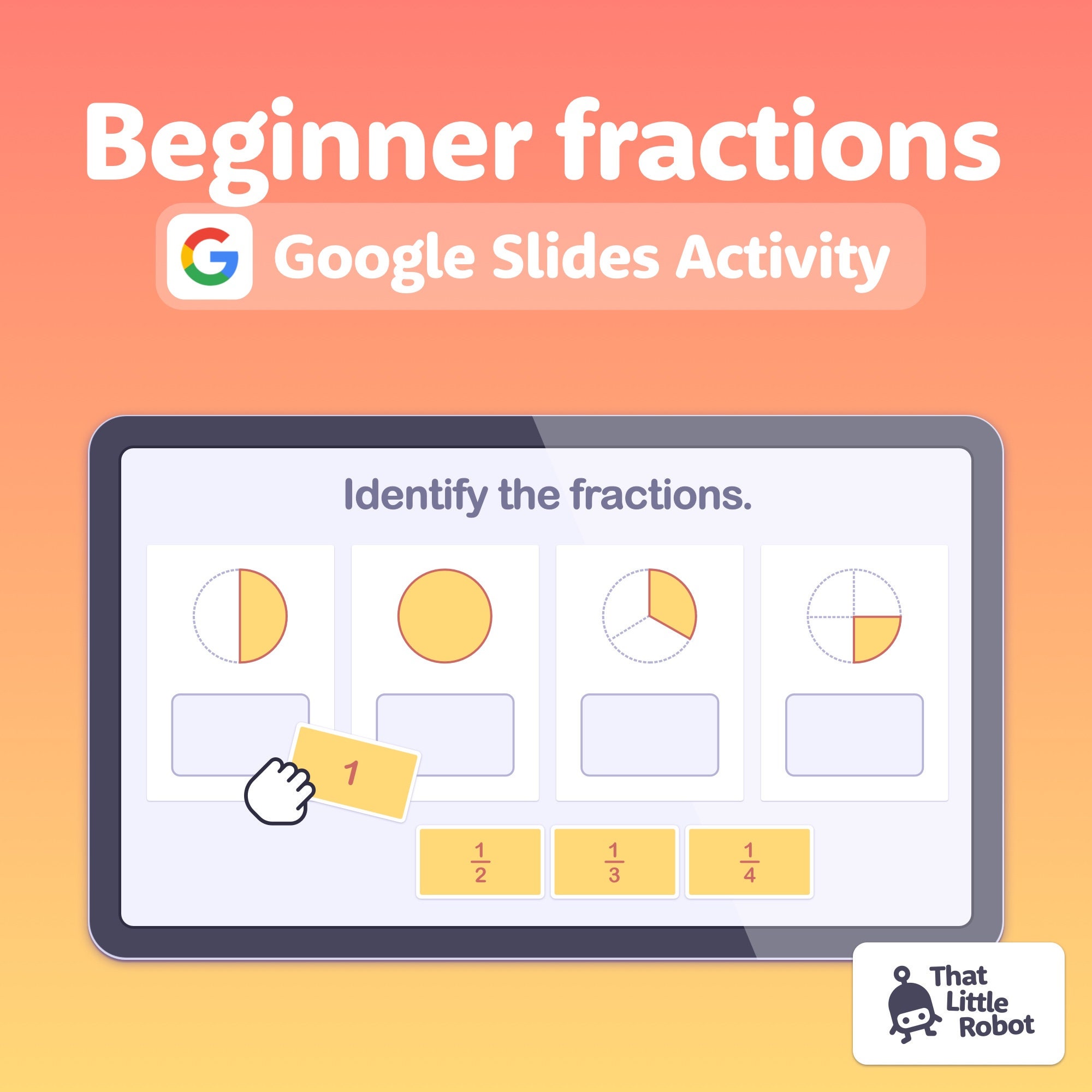 Beginner Fractions Activities & Fractions Lesson Fractions for Google ...