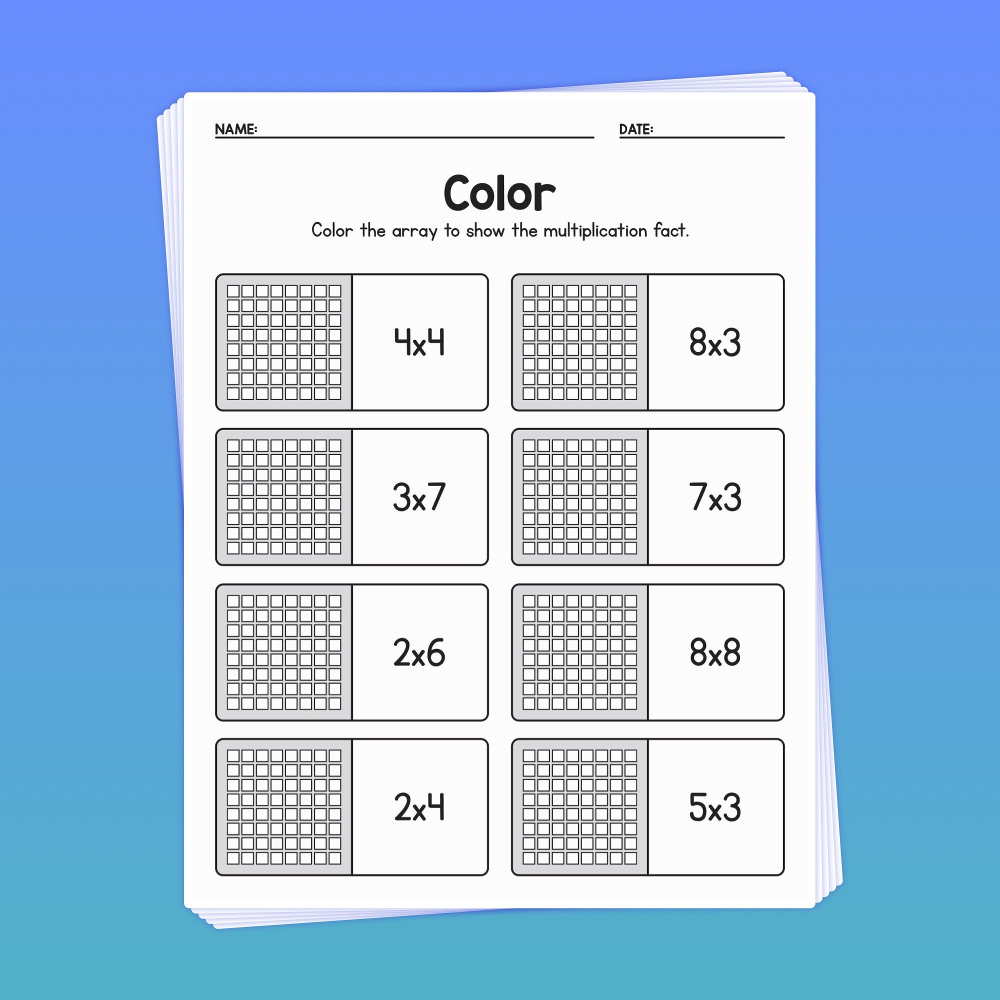 2nd & 3rd Grade Multiplication Array Worksheets | Multiplication ...