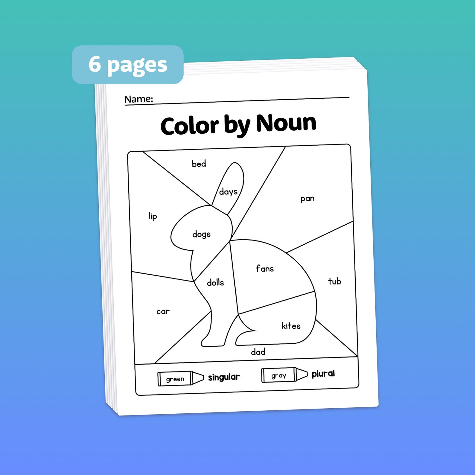 Singular & Plural Nouns Worksheets | Kindergarten, 1st Grade and 2nd ...