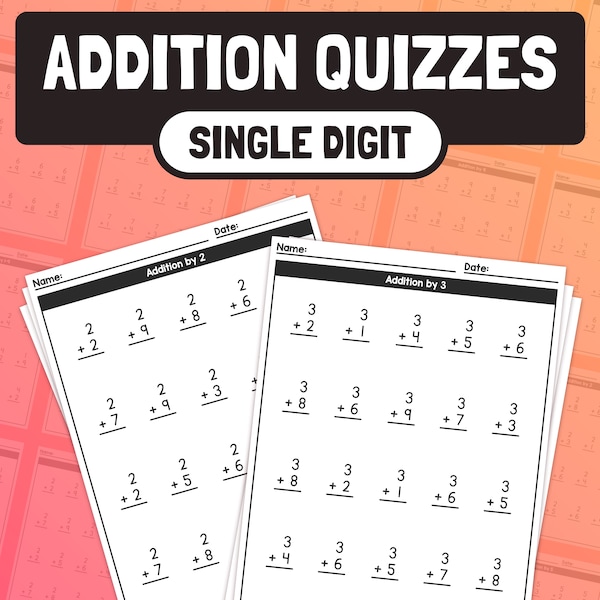 Addition Worksheets - Etsy