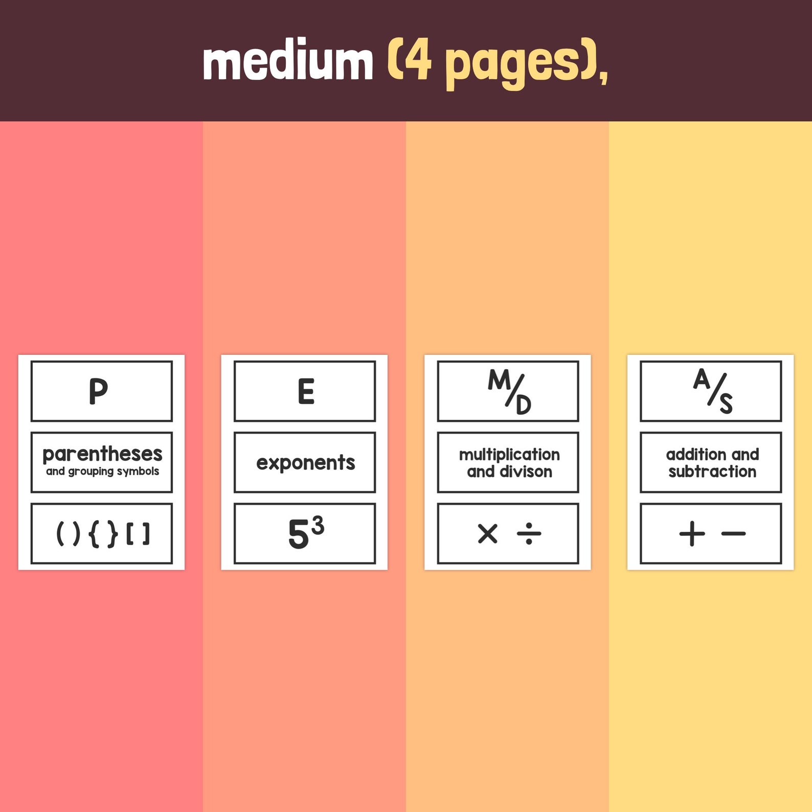 PEMDAS Posters | 3rd & 4th Grade Order of Operations Posters, PEMDAS ...