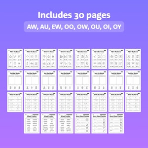 Diphthong Worksheets | No Prep 1st & 2nd Grade Diphthongs Activities ...