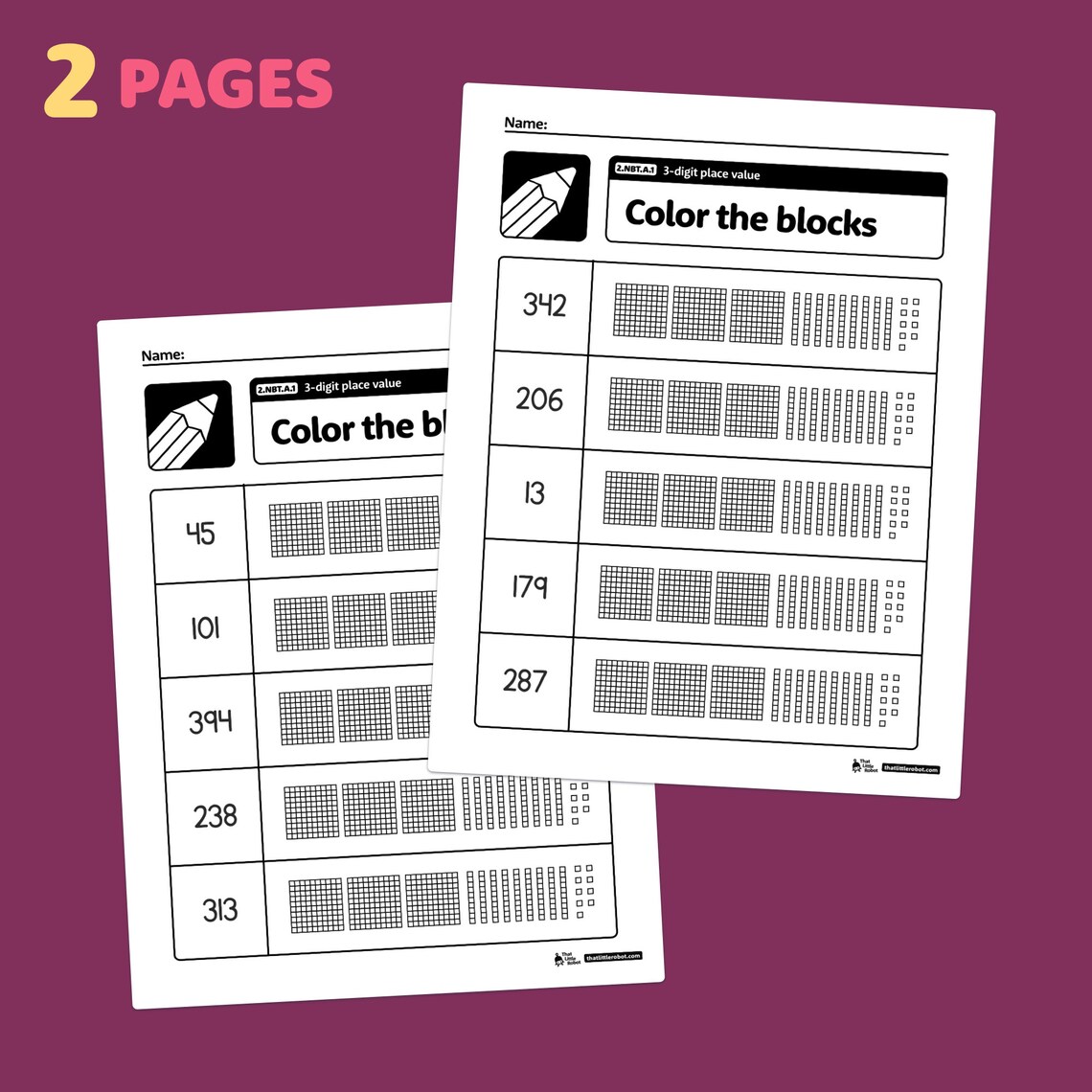 3 Digit Place Value Worksheets | 2nd Grade Hundreds, Tens, and Ones ...