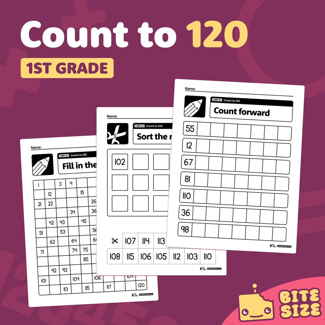 Count to 120 Worksheets | 1st Grade Place Value Math, Numbers ...