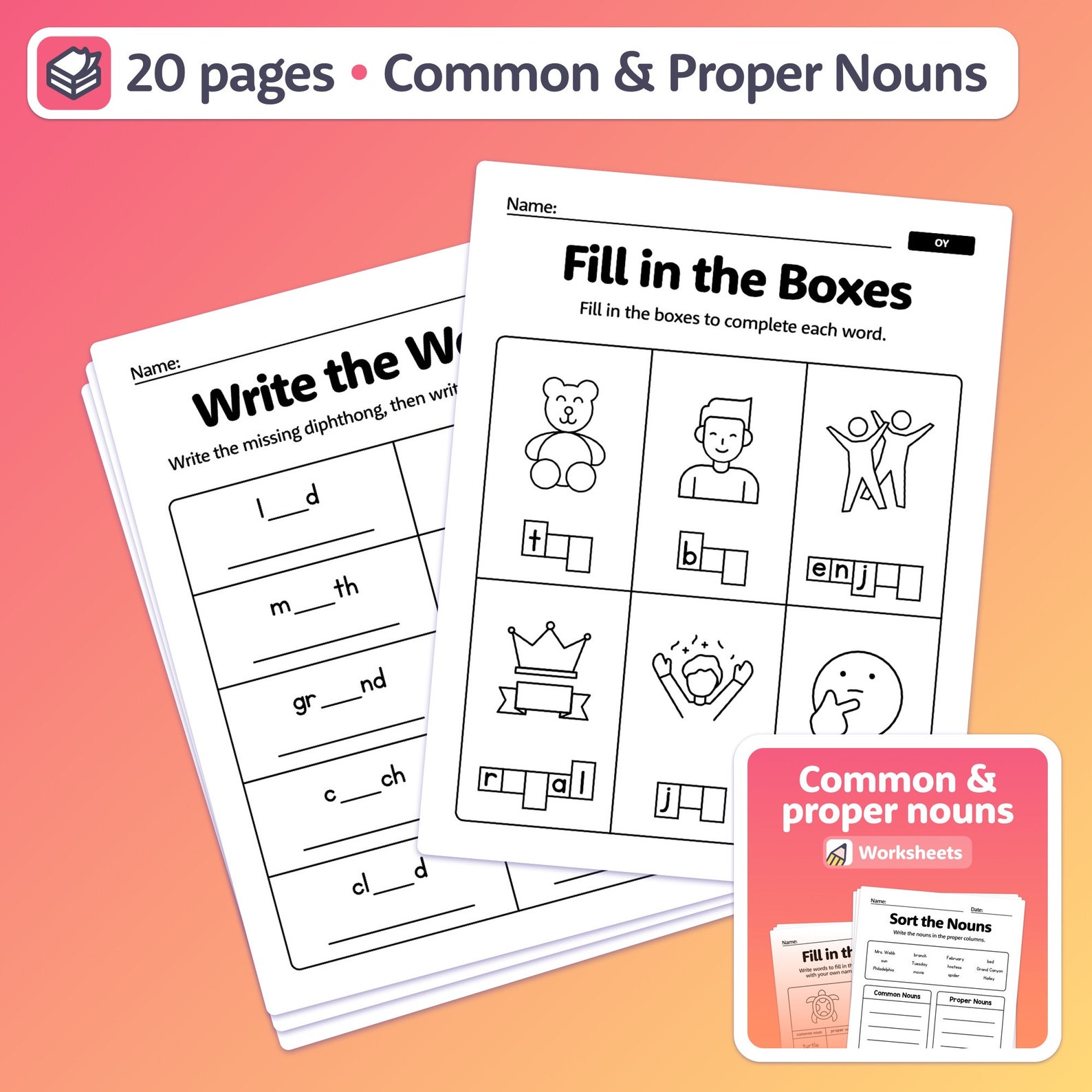 Grammar Bundle Kindergarten Grammar, 1st Grade Grammar, 2nd Grade ...