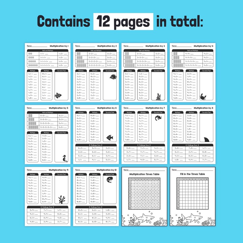 Times Tables Worksheets | 2nd & 3rd Grade 1-10 Multiplication Facts ...