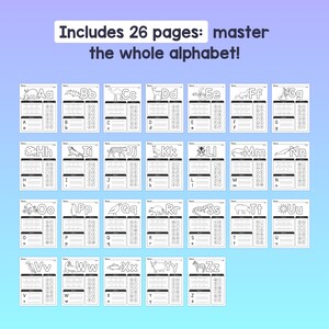 Letters of the Alphabet Worksheets | Pre-k, K, 1st — A-Z Letterforms ...