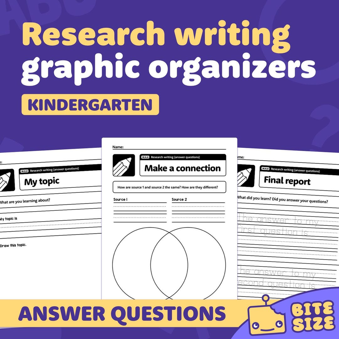 Research Writing Graphic Organizers | Kindergarten Answering Questions ...