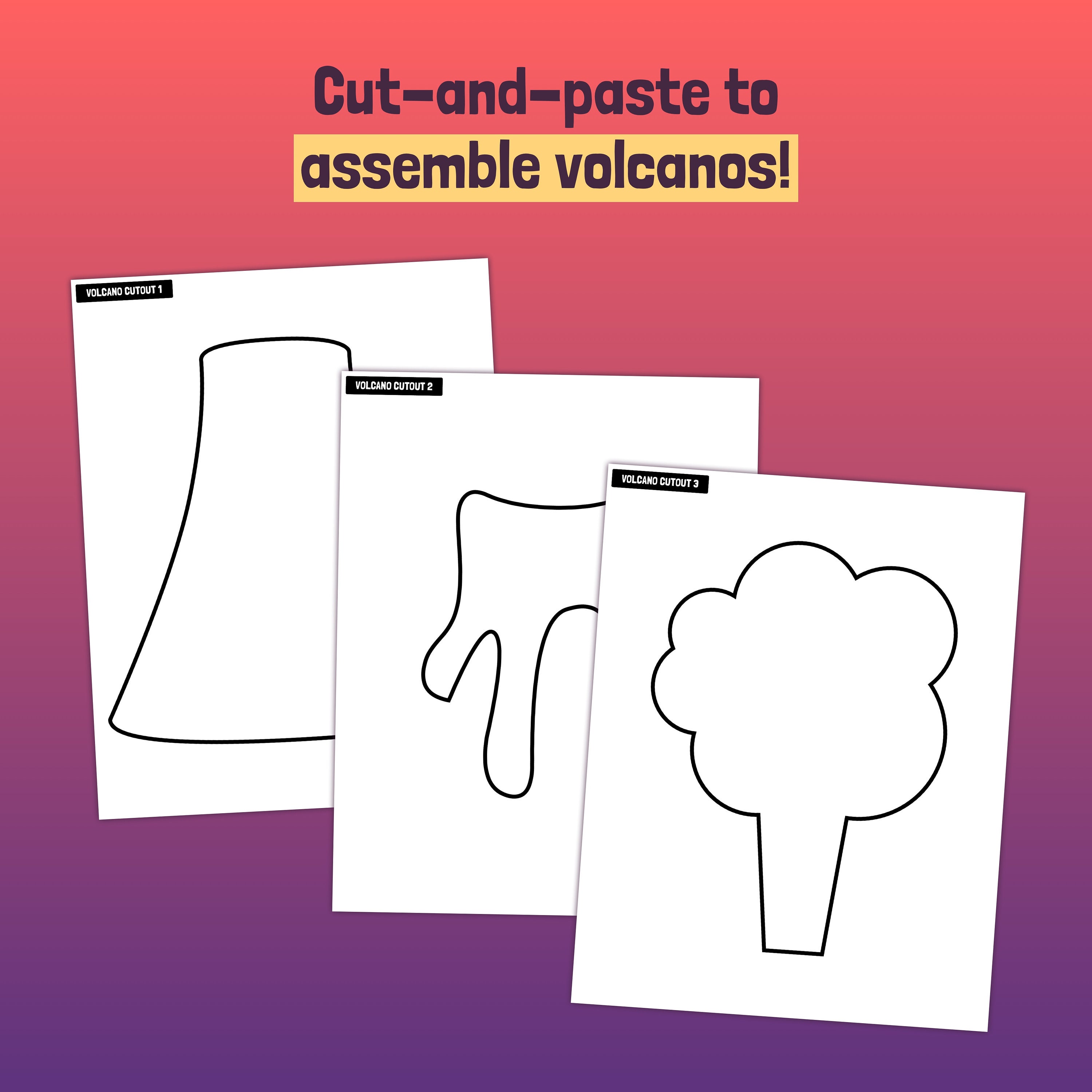 Volcano Craft | Kindergarten, 1st, 2nd, 3rd Grade Natural Disaster ...