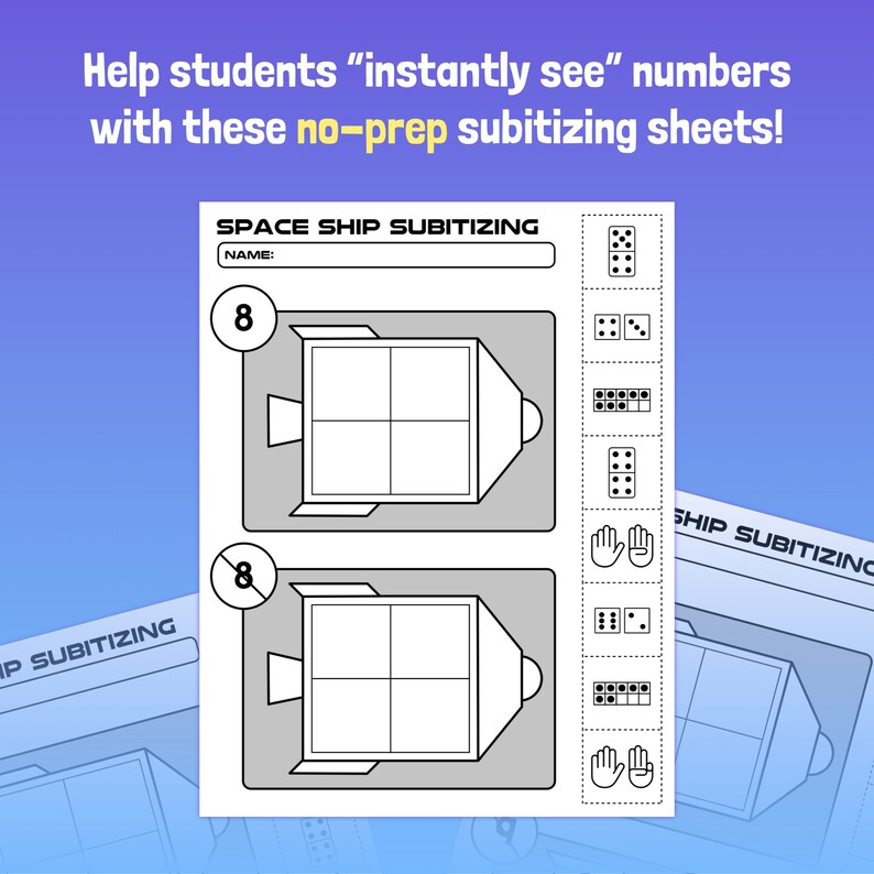 Subitizing Worksheets | Pre-k, Kindergarten, 1st Grade 1-20 Number ...