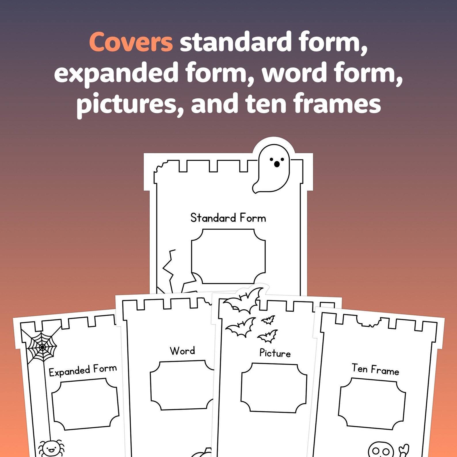 Halloween Place Value Craft | 1st, 2nd, 3rd Grade Halloween Math Craft ...