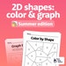 Summer Shapes Worksheets - Color and Graph | Summer 1st Grade & 2nd ...
