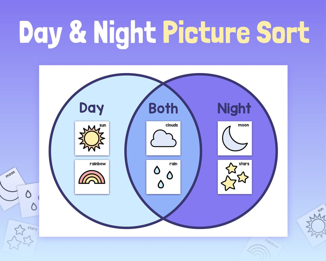 Day and Night Activity Sorting Day & Night Sky Worksheet - Etsy