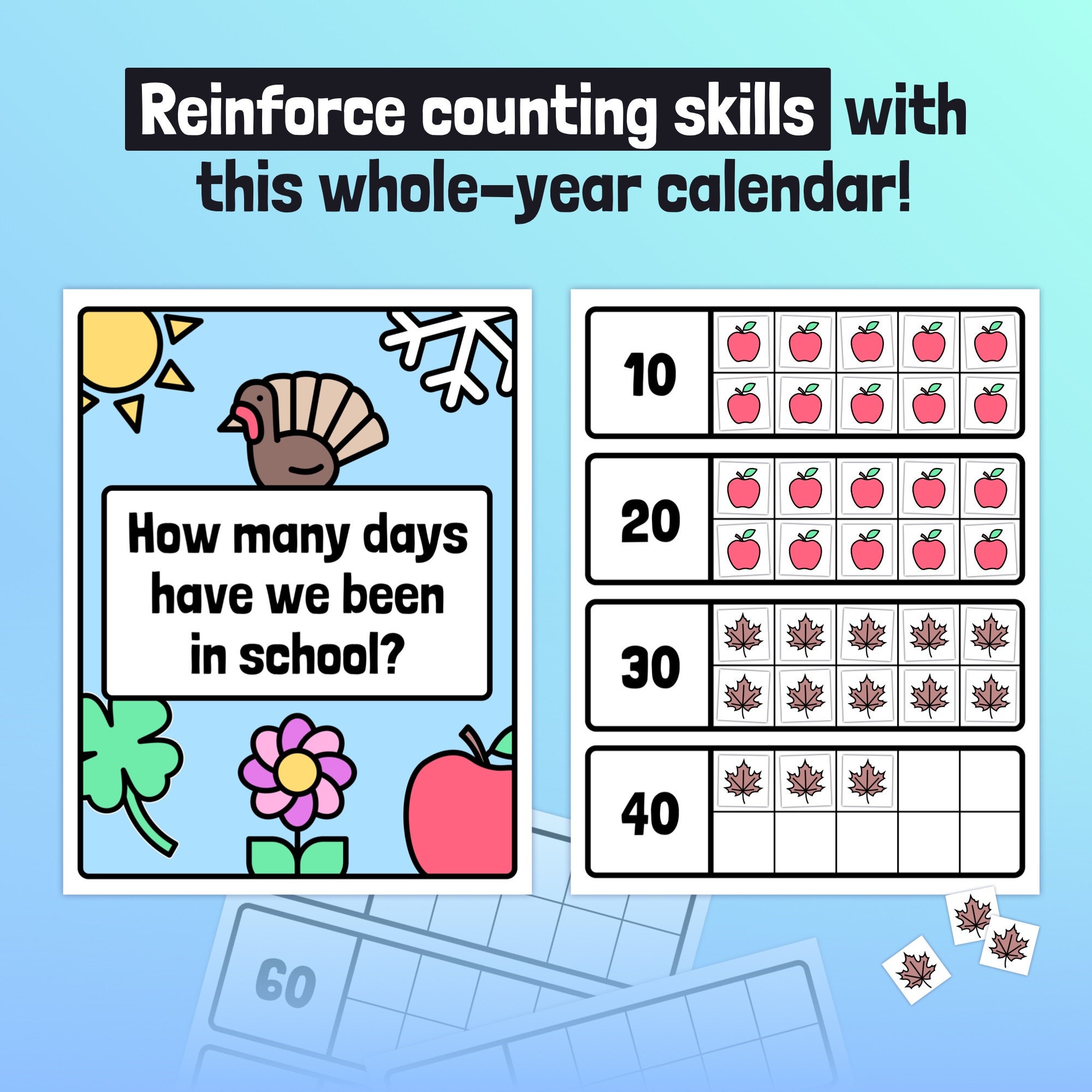 No Prep Ten Frame Calendar | Kindergarten, 2nd, 1st Grade Place Value ...