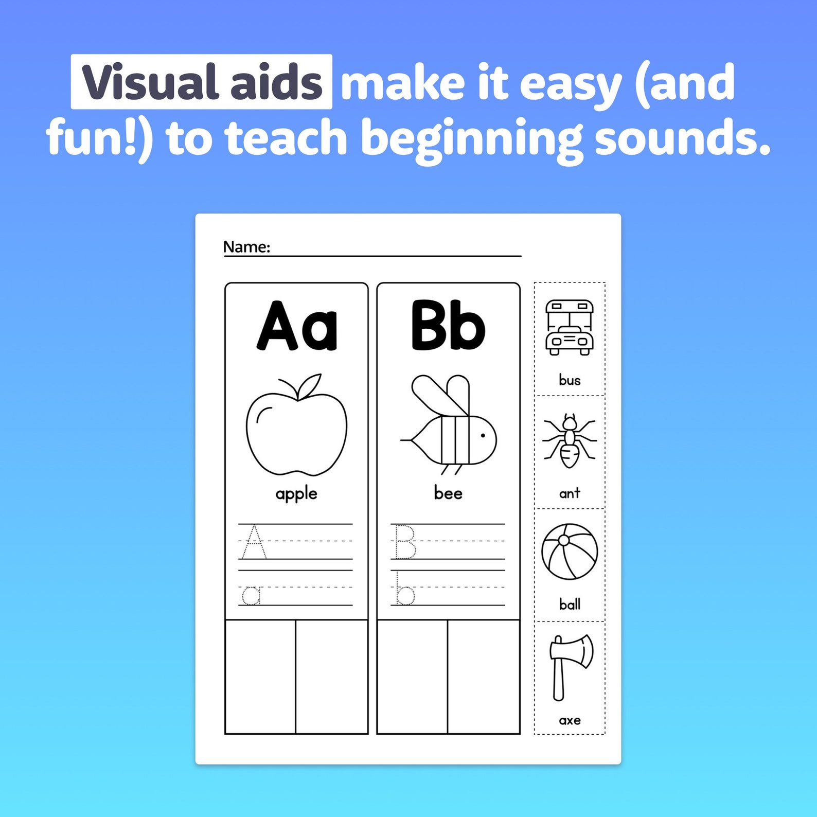 Beginning Sounds Worksheets | Kindergarten Alphabet Letter Sounds ...