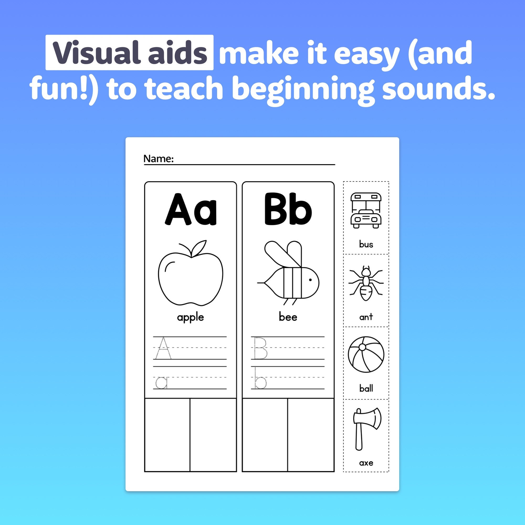 Beginning Sounds Worksheets | Kindergarten Alphabet Letter Sounds ...