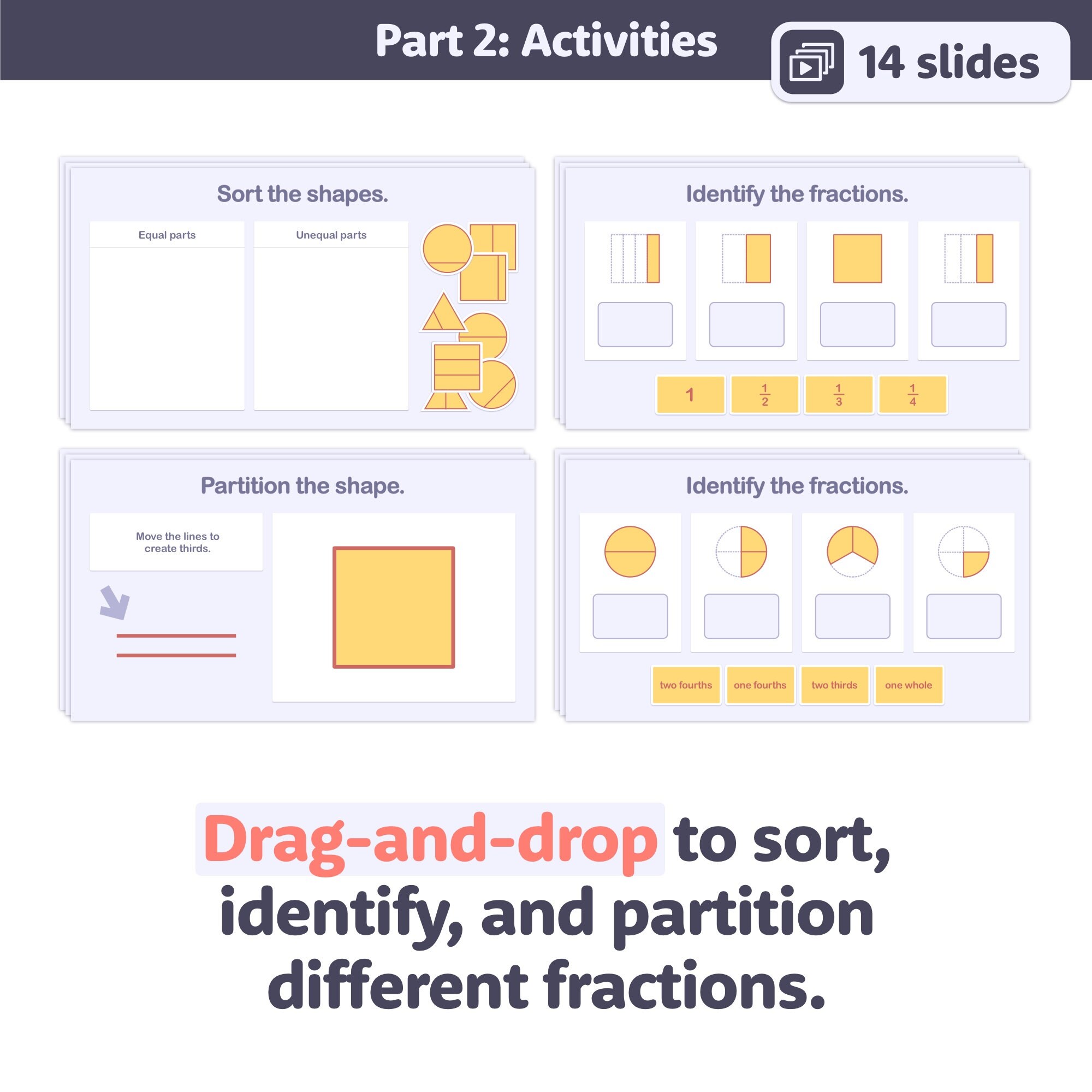 Beginner Fractions Activities & Fractions Lesson Fractions for Google ...