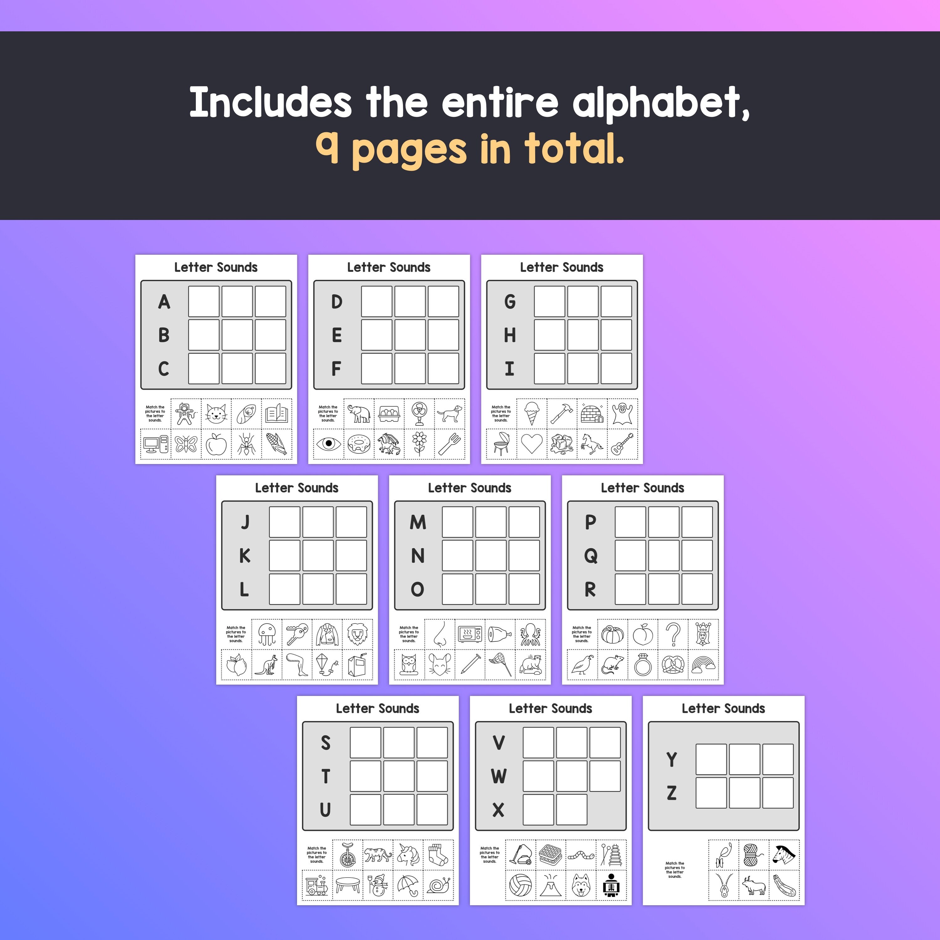 Alphabet Beginning Sounds Activity Kindergarten & 1st Grade Phonics ...