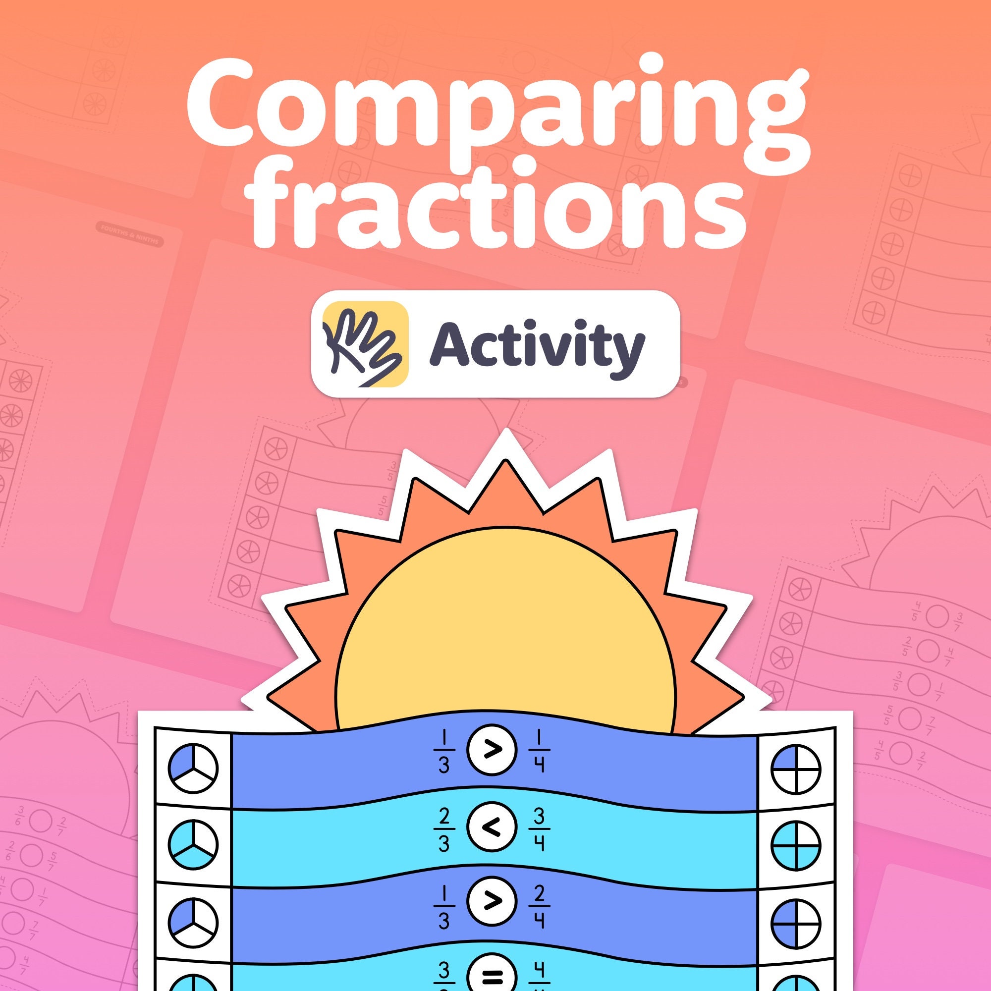 Comparing Fractions Craft, 3rd Grade Comparing Fractions Review ...