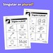Singular & Plural Nouns Worksheets and Centers | Kindergarten ELA ...