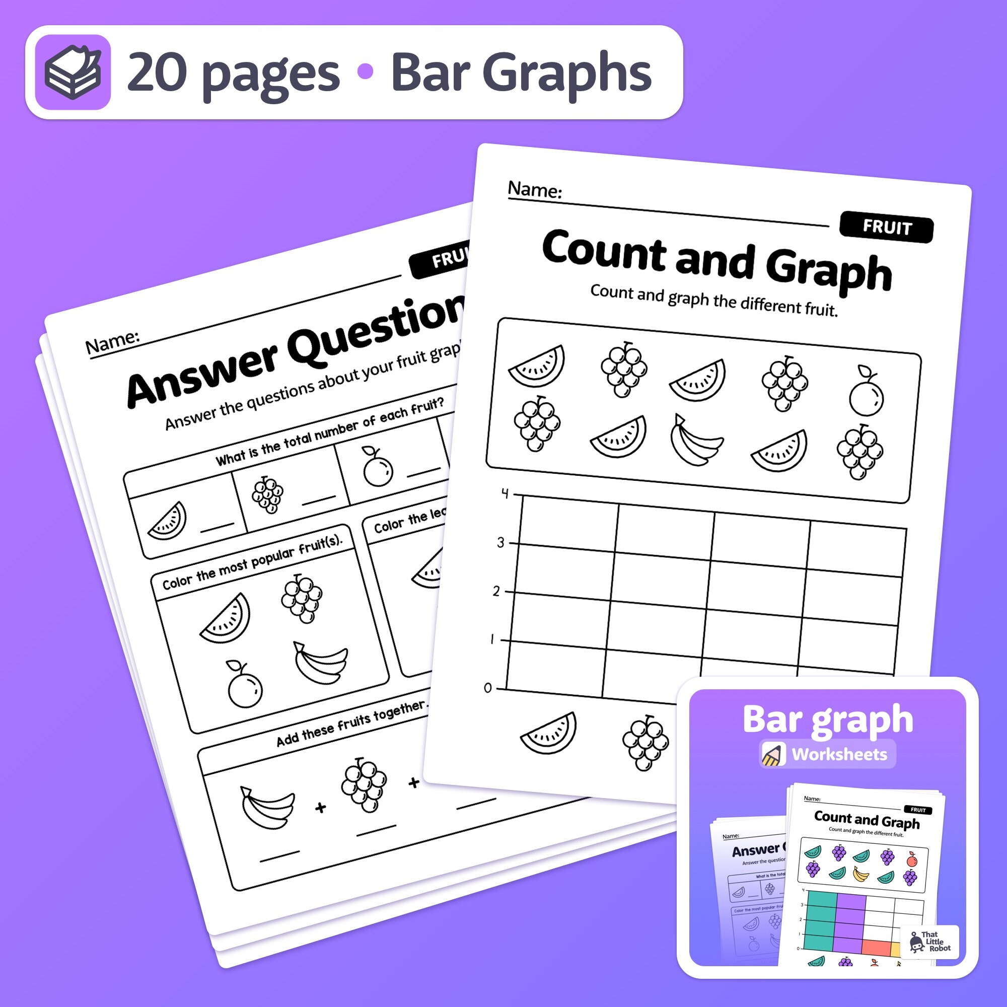 Pictograph, Bar Graphs BUNDLE | 1st Grade Graphs, 2nd Grade Graphs ...