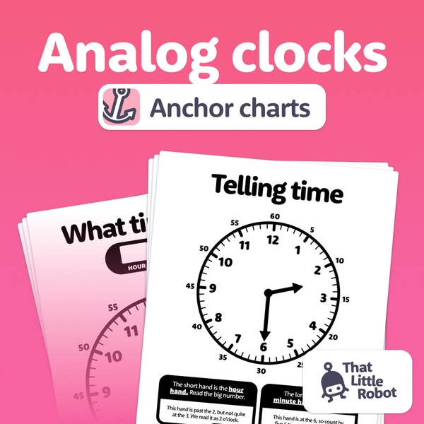 Clocks Anchor Chart - Etsy Clocks Anchor Chart - Etsy
