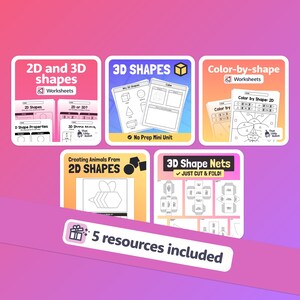 No Prep 2D & 3D Shapes Bundle | 1st, 2nd, 3rd Grade 3D and 2D Shape ...