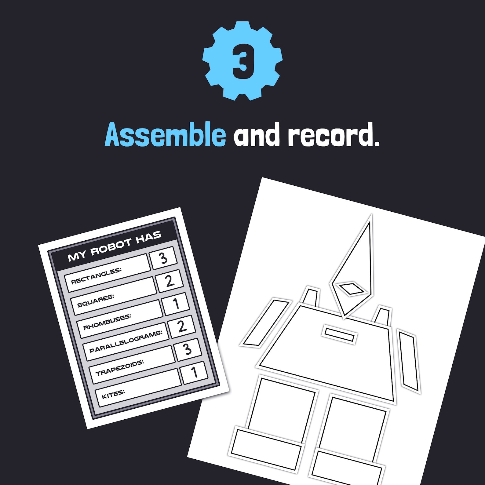 Quadrilateral Robots | Quadrilaterals Activity, PBL Math Project — 3rd ...